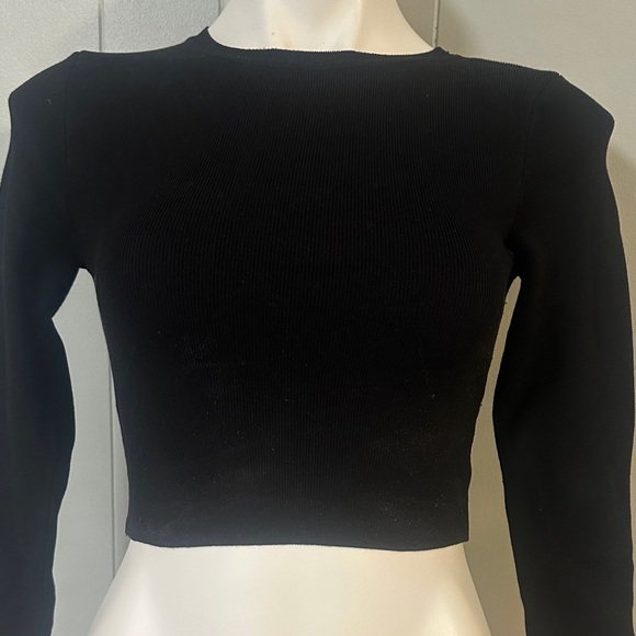 Zara | Tops | Zara Black Ribbed Crop Top | Poshmark